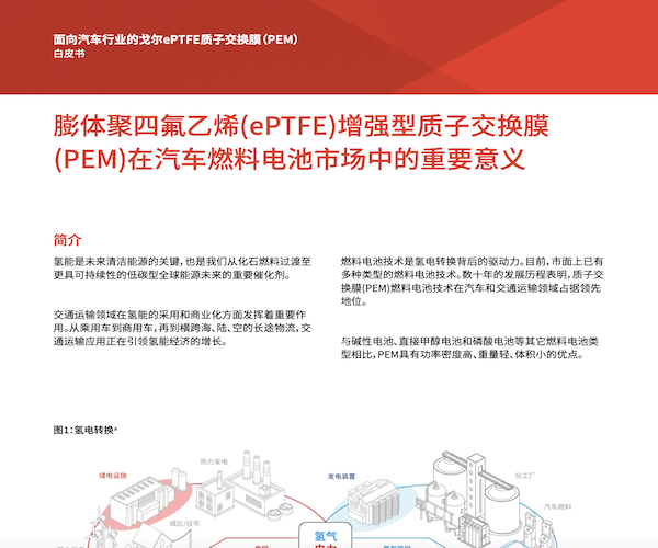 膨体聚四氟乙烯(ePTFE)增强型质子交换膜 (PEM)在汽车燃料电池市场中的重要意义 | Gore
